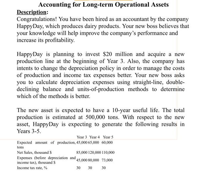 Solved Accounting For Long Term Operational Assets Chegg