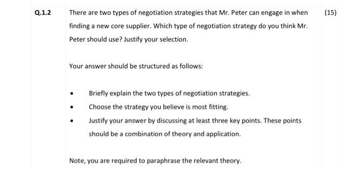Solved There are two types of negotiation strategies that | Chegg.com