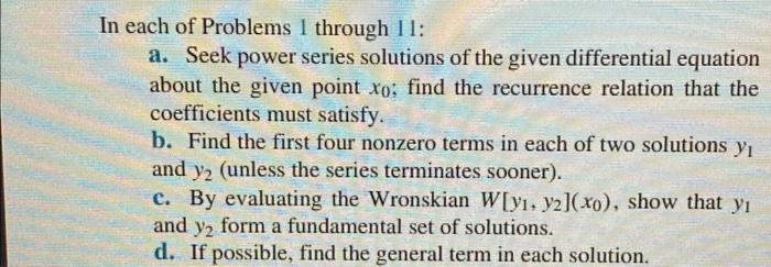 Solved In each of Problems 1 through 11 : a. Seek power | Chegg.com