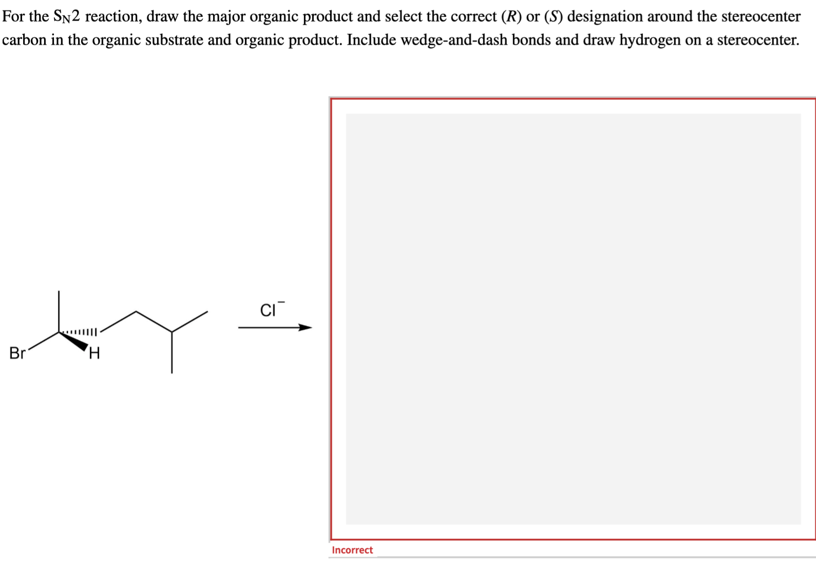 Solved For the SN2 ﻿reaction, draw the major organic product | Chegg.com