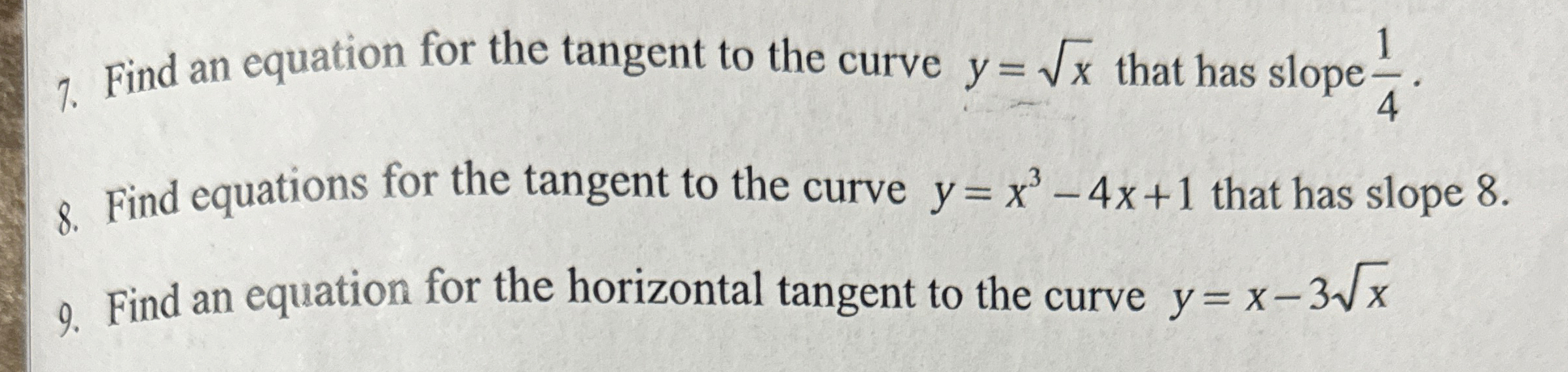 Solved 1)Find an equation for the tangent to the curve y=x2 | Chegg.com