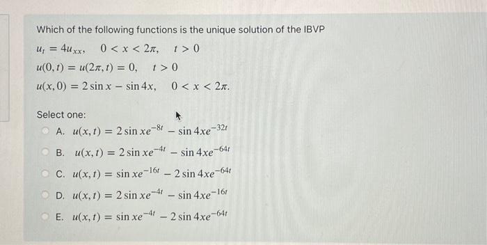 Which of the following functions is the unique | Chegg.com