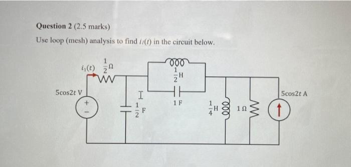 Solved Use loop (mesh) analysis to find η1(t) in the circuit | Chegg.com