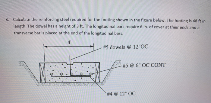 Solved 3. Calculate the reinforcing steel required for the | Chegg.com