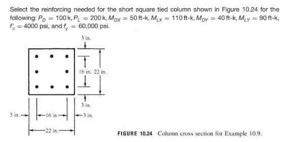 Solved Select the reinforcing needed for the short square | Chegg.com