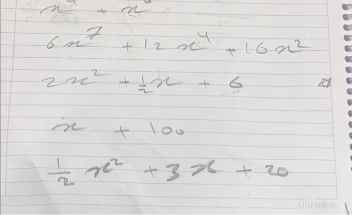 6x7+12x4+16x2 2x2+21x+6 x+100 21x2+3=6+20 | Chegg.com