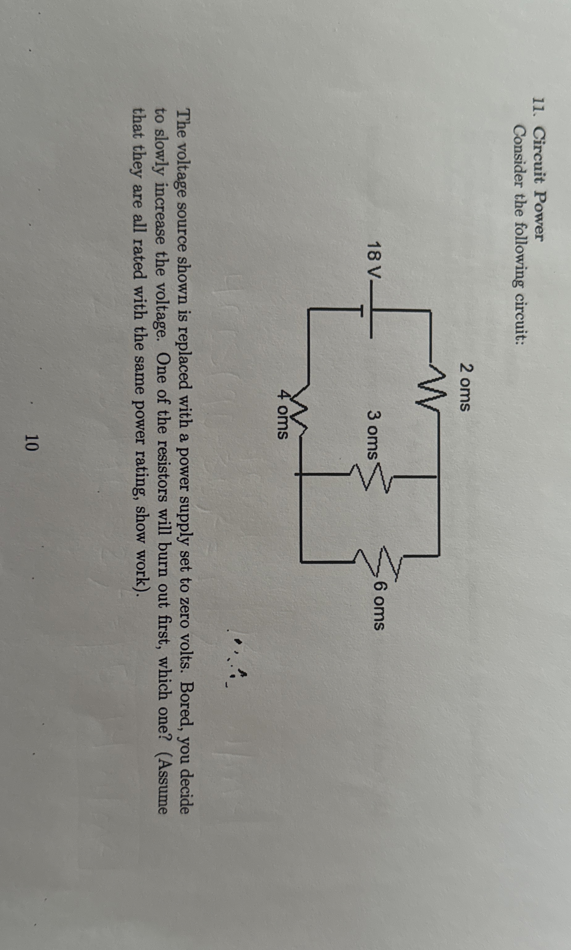 Solved Circuit PowerConsider the following circuit:The | Chegg.com