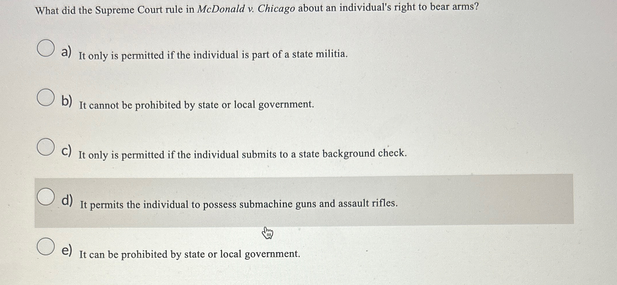Solved What did the Supreme Court rule in McDonald v. | Chegg.com