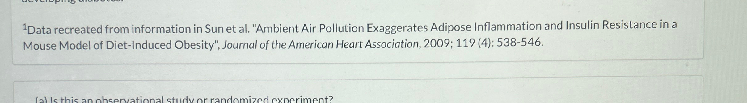 Solved ?1 ﻿Data recreated from information in Sun et al. | Chegg.com