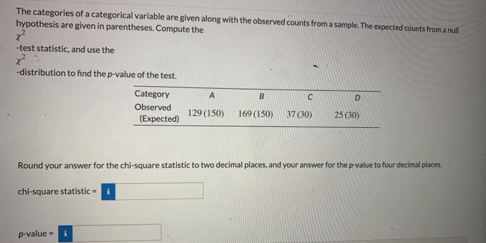 Solved The categories of a categorical variable are given | Chegg.com