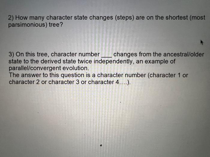 Solved Using this dataset, draw a phylogenetic tree.2) How | Chegg.com