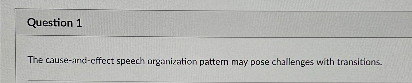 Solved Question 1The cause-and-effect speech organization | Chegg.com