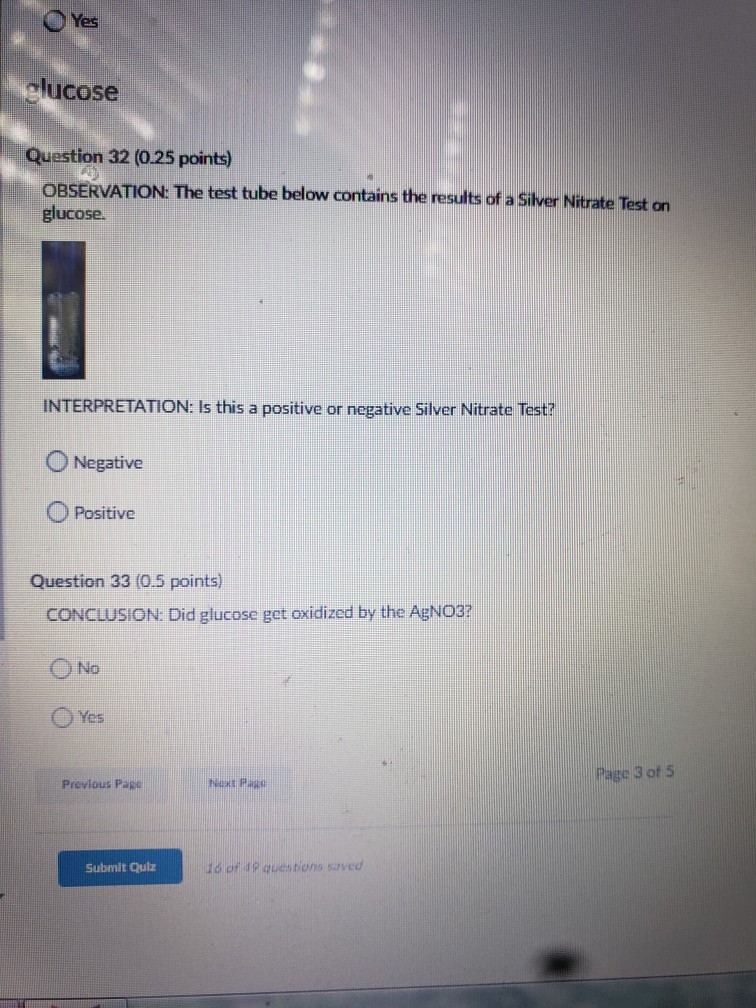 Solved Questior 18 (025 points) OBSERVATION: The test tube | Chegg.com