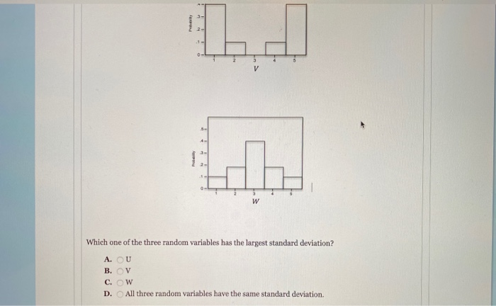Solved L - W Which one of the three random variables has the | Chegg.com