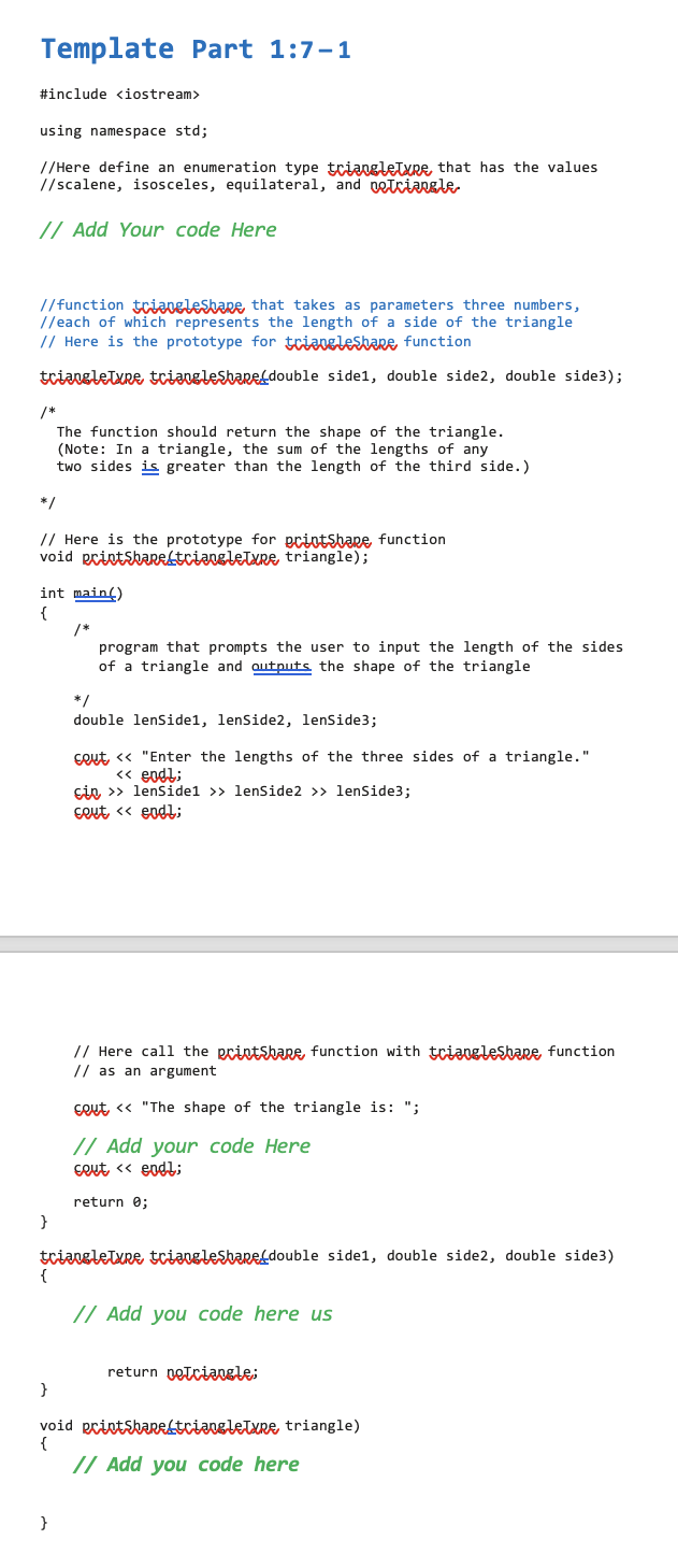 Solved A. ﻿Define an enumeration type triangleType that has | Chegg.com