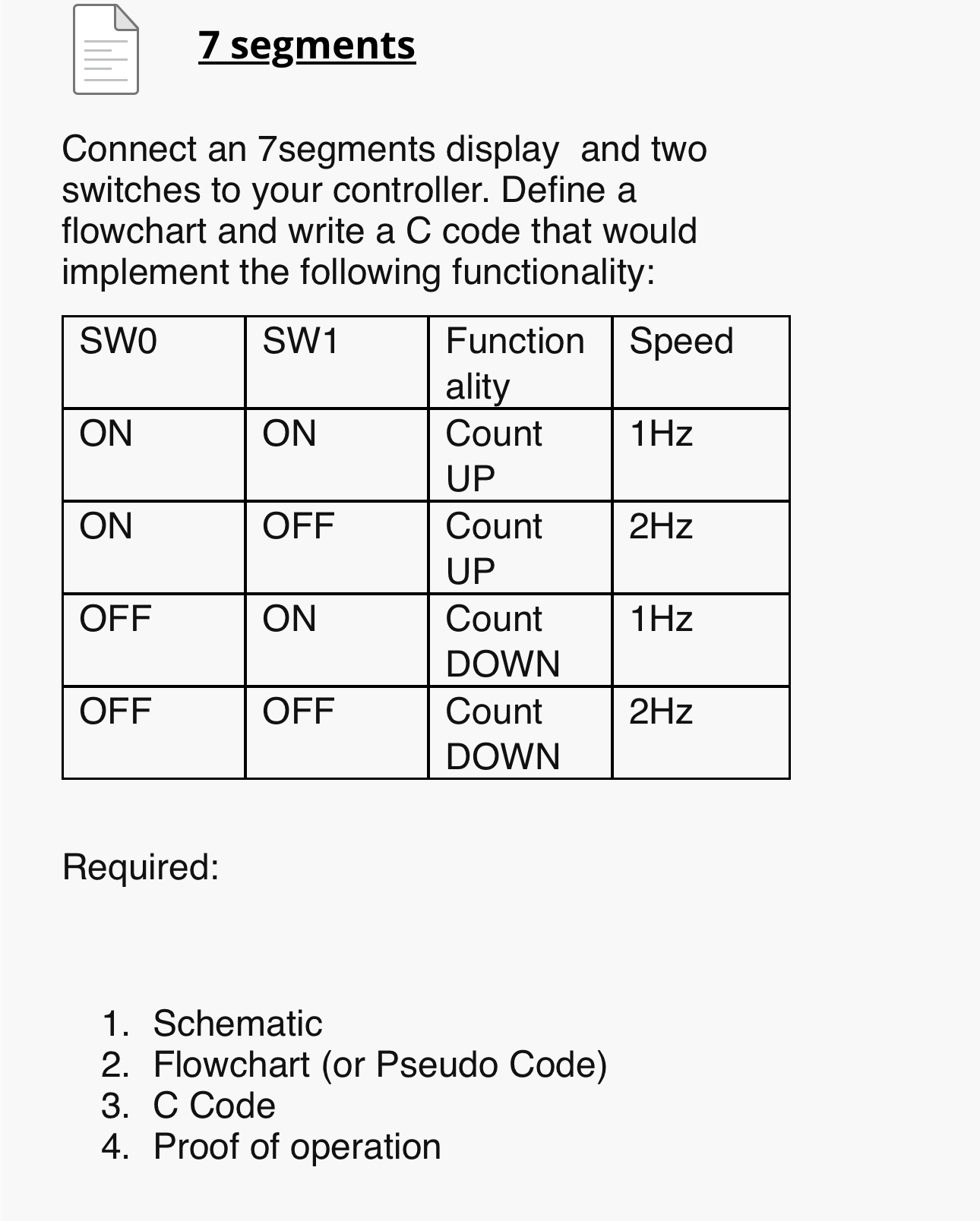 Solved 7 ﻿segmentsConnect an 7segments display and two | Chegg.com
