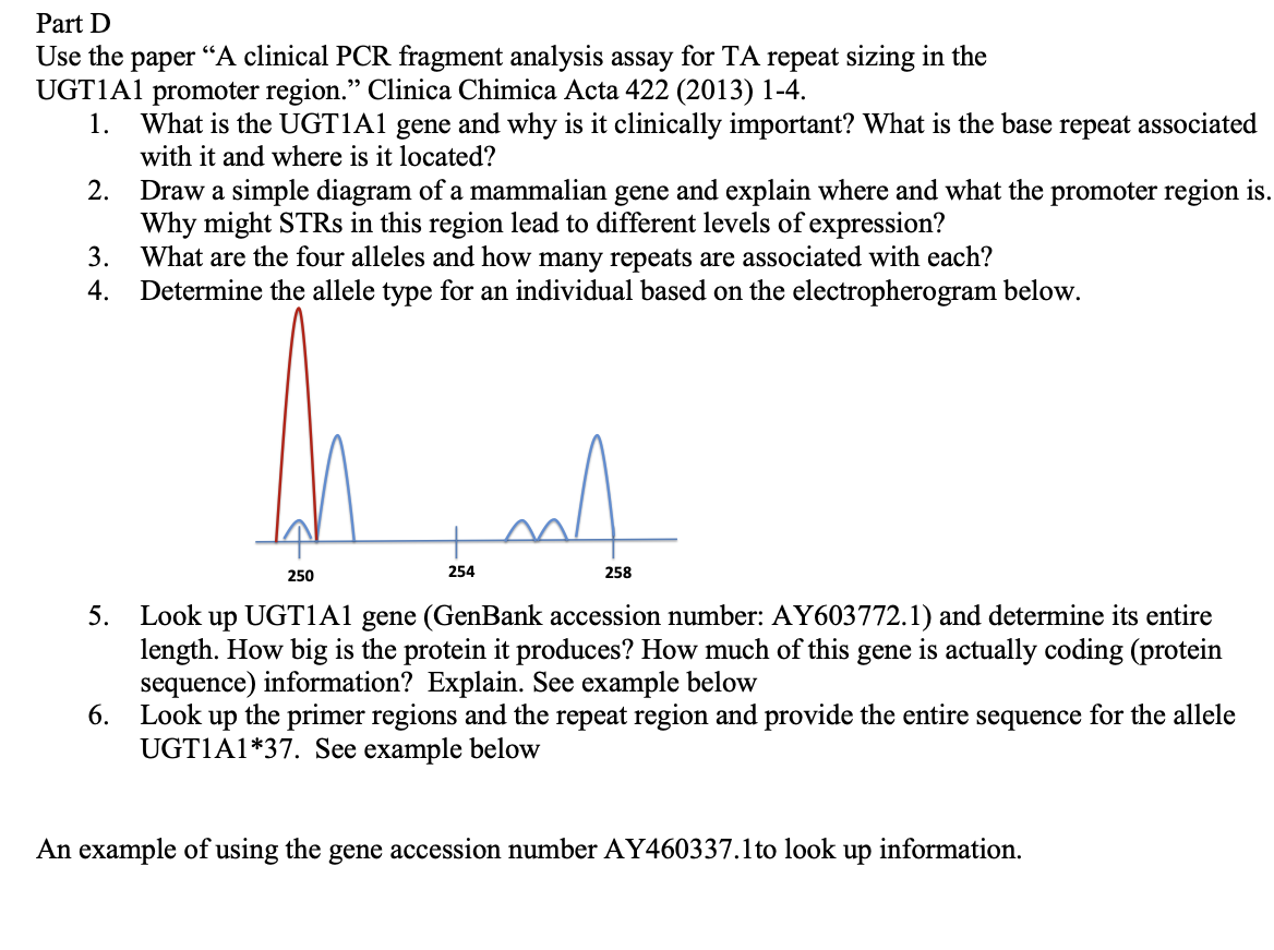 Solved Part DUse the paper "A clinical PCR fragment analysis | Chegg.com
