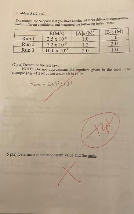 Solved Problem 3 (12 pts): Experiment 15: Suppose that you | Chegg.com