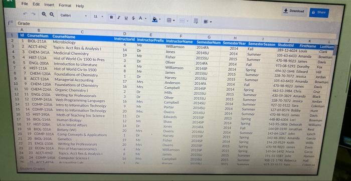 Solved Use the attached Excel spreadsheet to complete the | Chegg.com
