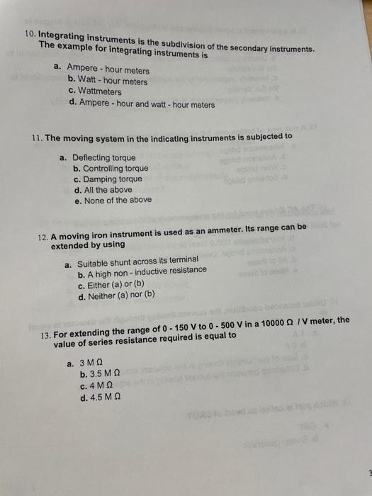 Solved 10. Integrating instruments is the subdivision of the | Chegg.com