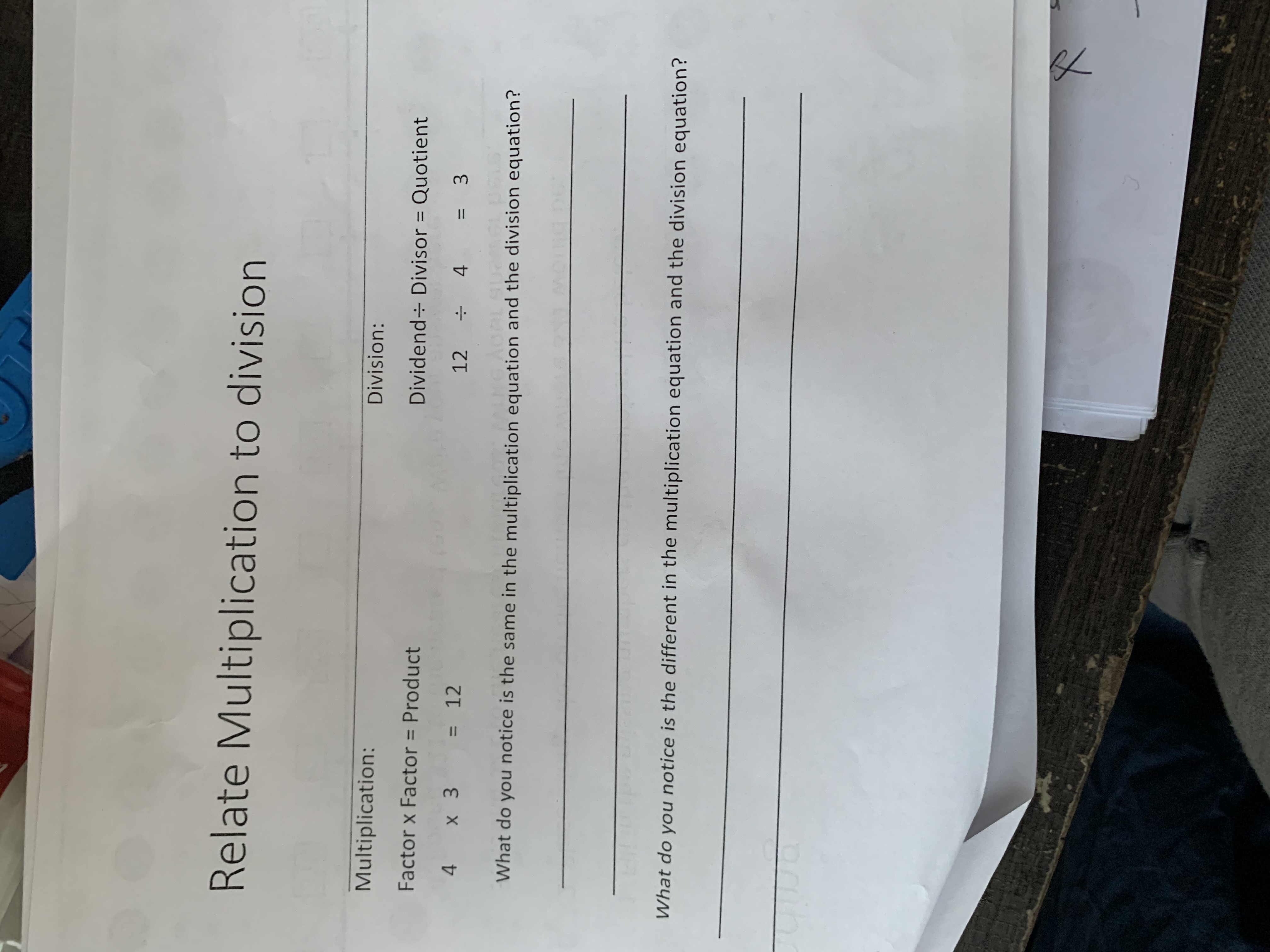 Solved Relate Multiplication to | Chegg.com