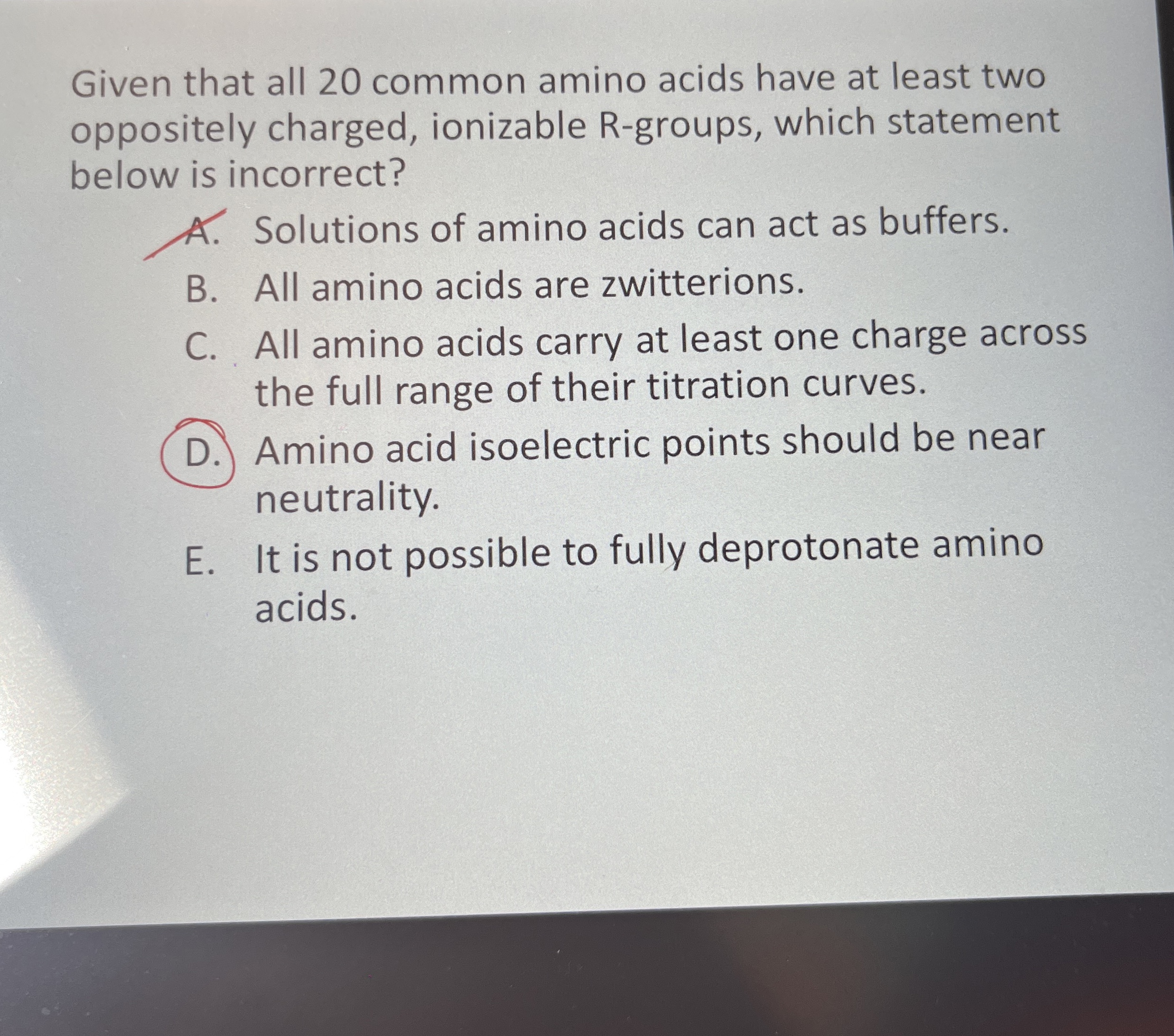 Solved Given that all 20 ﻿common amino acids have at least | Chegg.com