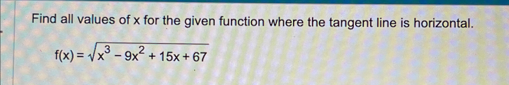 Solved Find all values of x ﻿for the given function where | Chegg.com