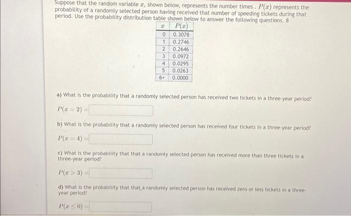 Solved Suppose That The Random Variable X Shown Below 8519