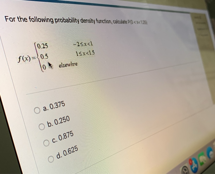 Solved For the following probability density function, | Chegg.com