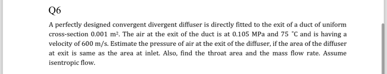 Solved Q6\\nA perfectly designed convergent divergent | Chegg.com