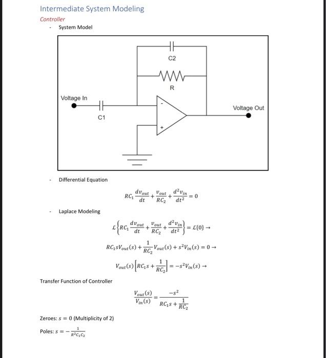 Solved Intermediate System Modeling Controller - System | Chegg.com