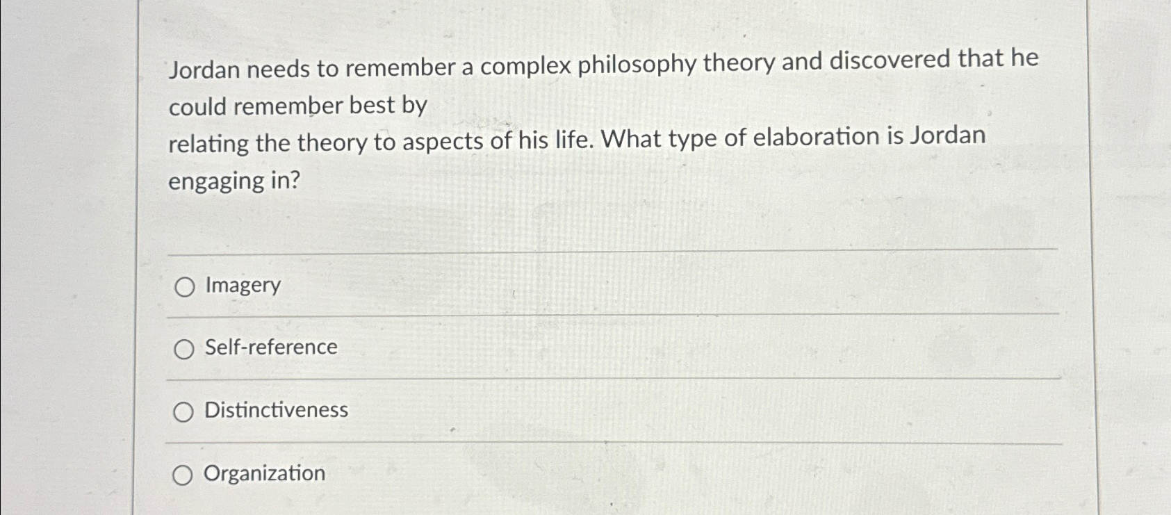 Solved Jordan needs to remember a complex philosophy theory | Chegg.com