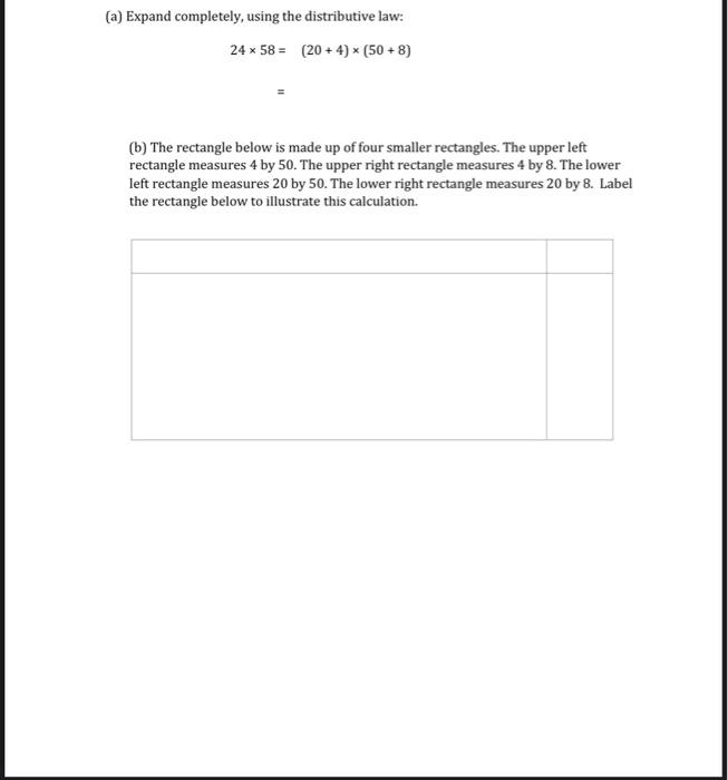 Solved (a) Expand completely, using the distributive law: 24 | Chegg.com