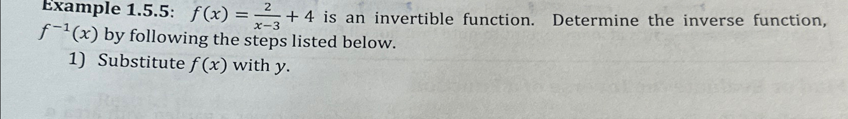 Solved Example 1.5.5: f(x)=2x-3+4 ﻿is an invertible | Chegg.com