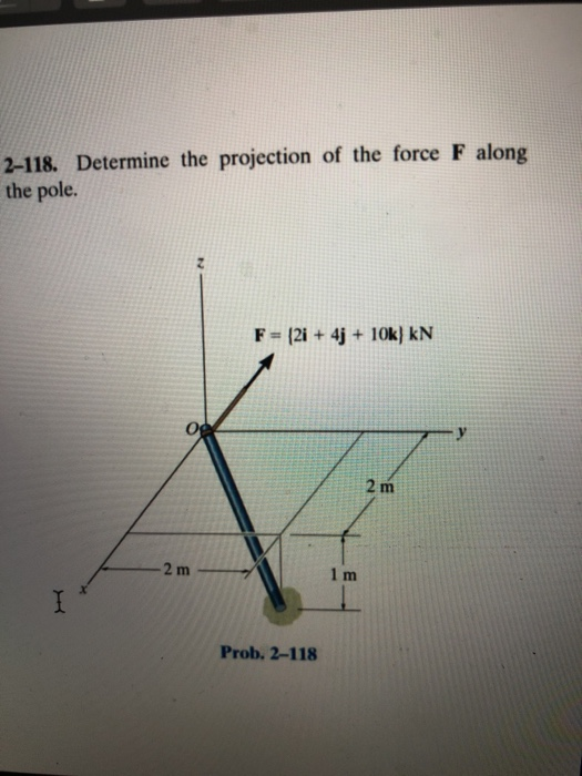Solved 2 118 Determine The Projection Of The Force F Along