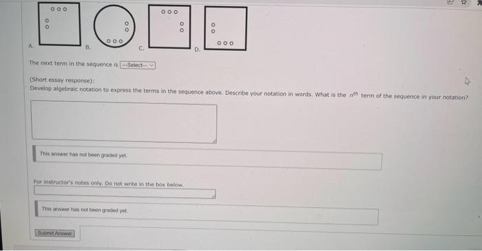 Solved Below are the first 4 terms in a sequence of figures. | Chegg.com