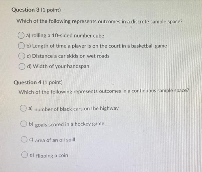Solved Question 3 (1 point) Which of the following | Chegg.com