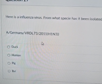 Solved Here is a influenza virus. From what specie has it | Chegg.com