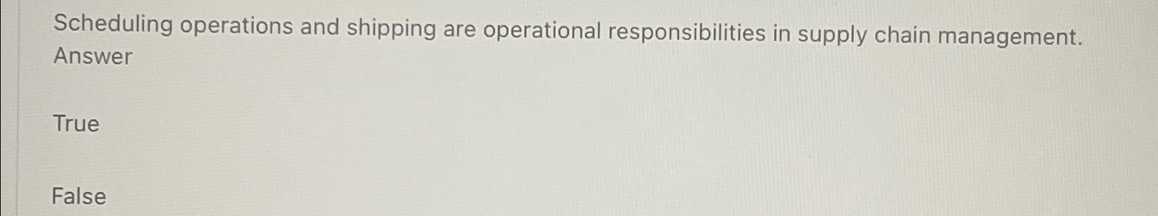 Solved Scheduling operations and shipping are operational | Chegg.com