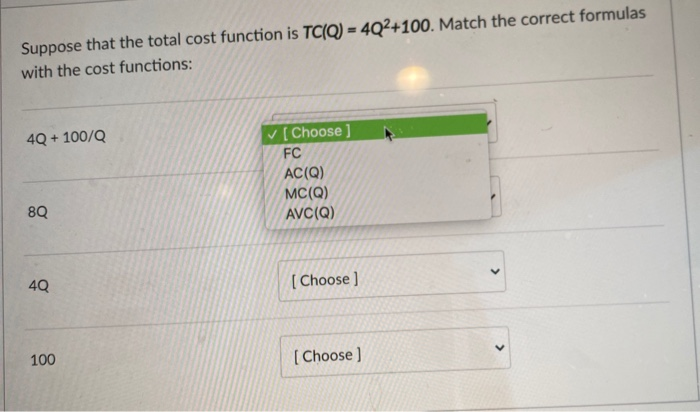 Solved Suppose that the total cost function is TC(O) = | Chegg.com