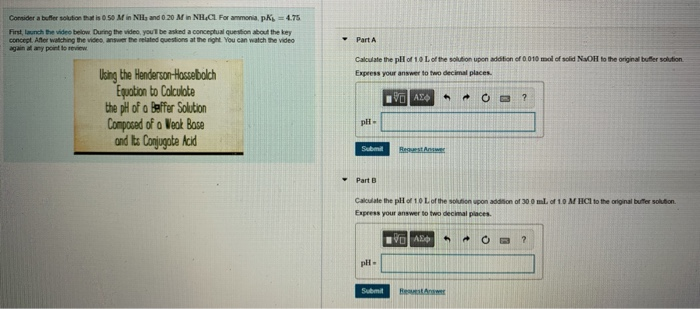 Solved Consider a buffer solution that is 656 M in Nil, and | Chegg.com