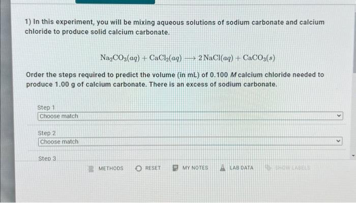 Solved 1) In this experiment, you will be mixing aqueous | Chegg.com