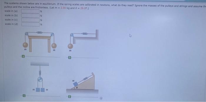 Solved The systems shown below are in equilibrium. If the | Chegg.com