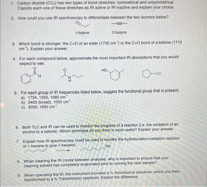 Solved 1. Carbon dioxide (CO2) has two types of bond | Chegg.com