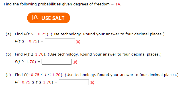 Solved Find the following probabilities given degrees of | Chegg.com