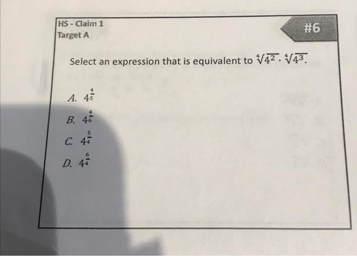 Solved #5 #4 HS-Claim 1 Target A HS-Claim Target Determine | Chegg.com
