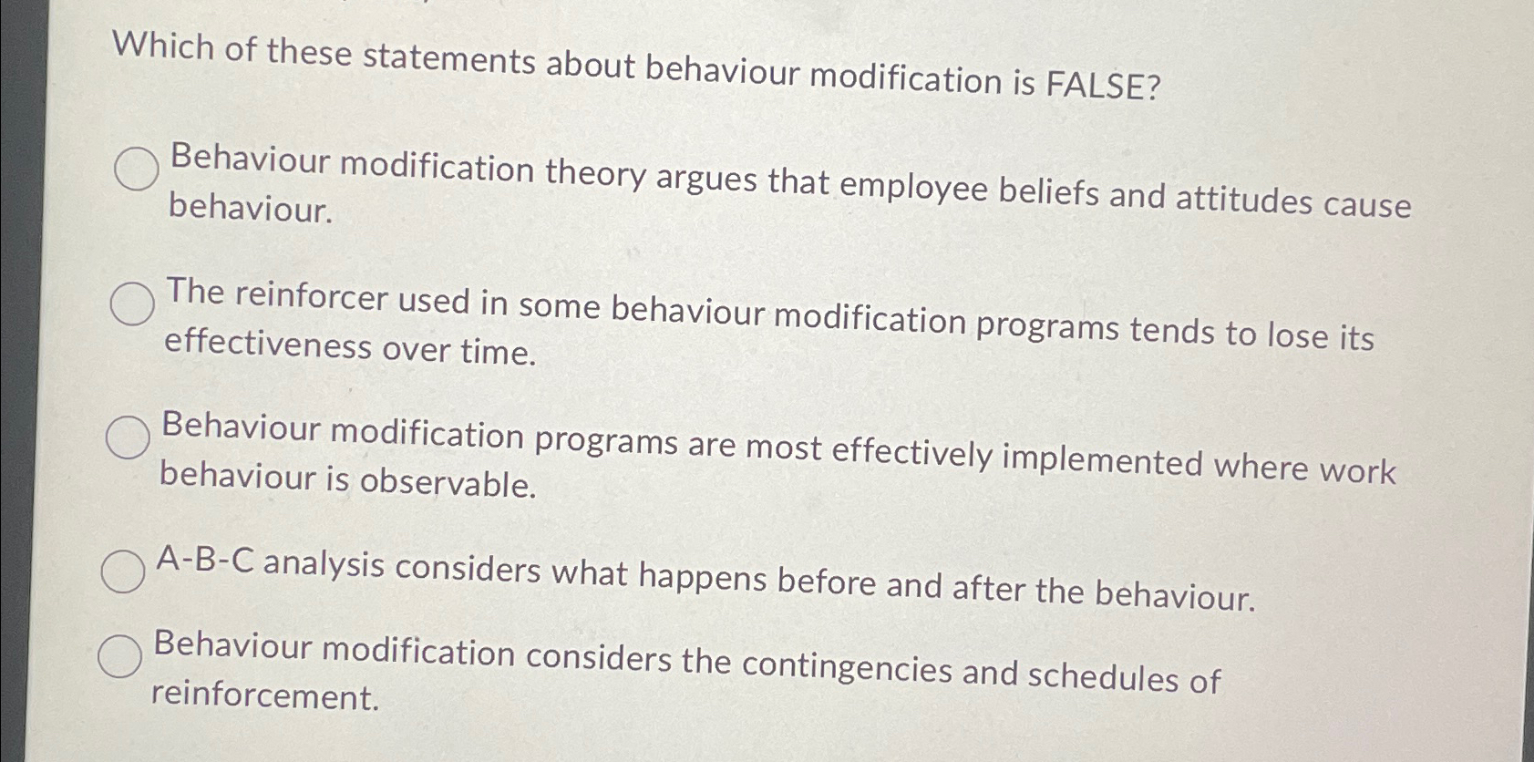 Solved Which of these statements about behaviour | Chegg.com