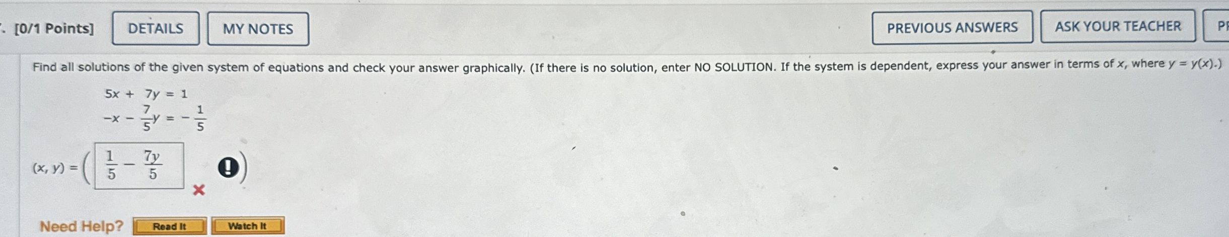 Solved by an EXPERT Find all solutions of the given system of equations | Chegg.com