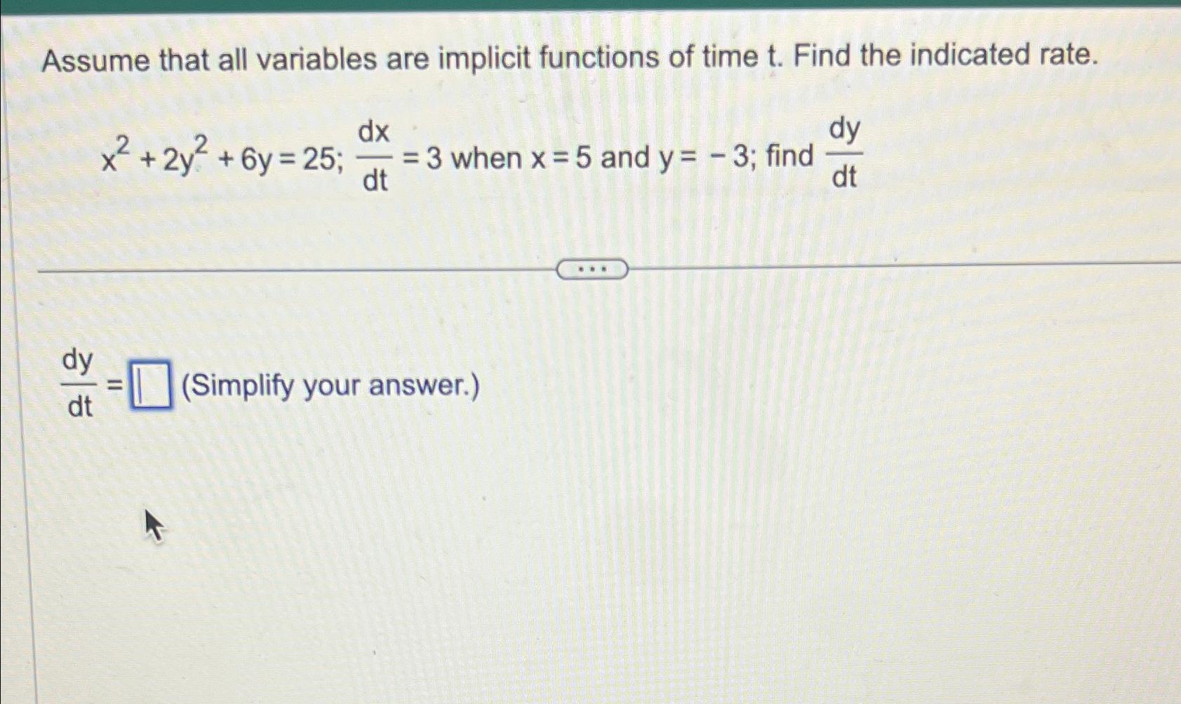 Solved Assume that all variables are implicit functions of | Chegg.com