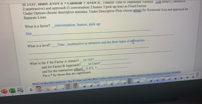 Solved Base on the Descriptives, the F-tests and the Plot, | Chegg.com